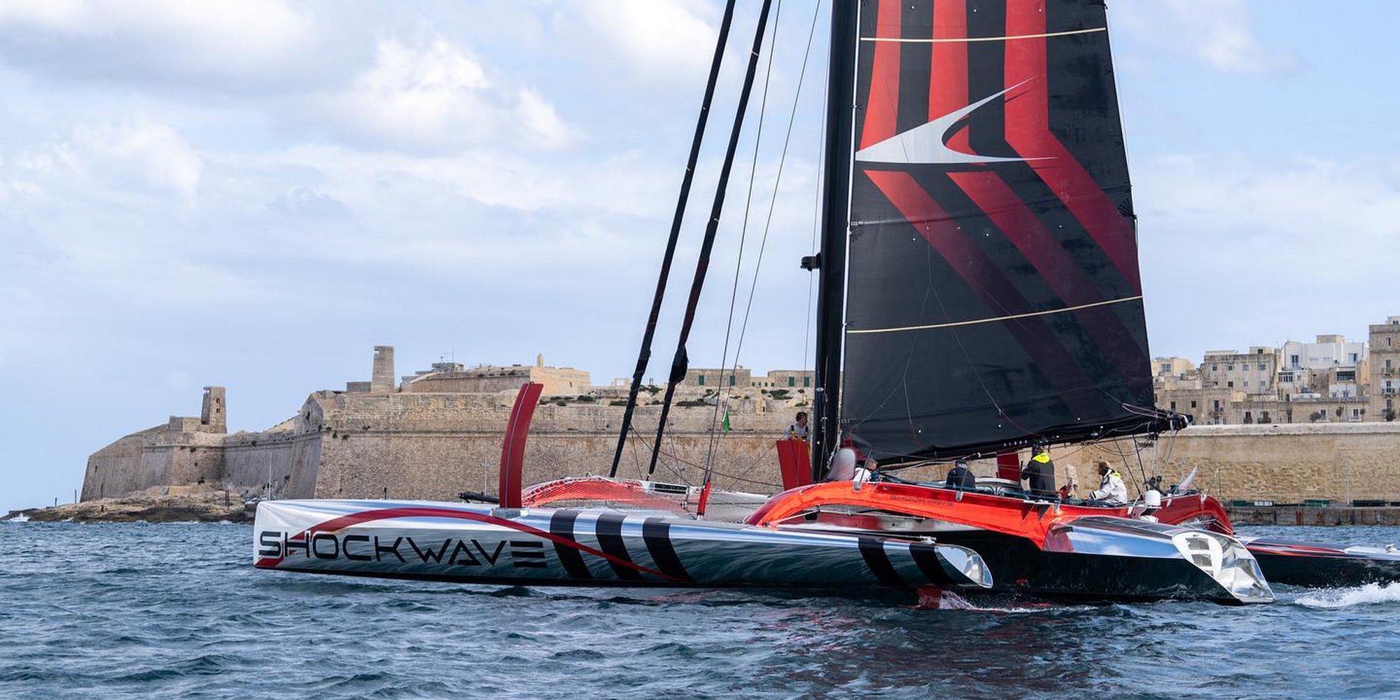 Racing Sailing Yacht Marsaudon Composite Custom 63’ trimaran SHOCKWAVE ...